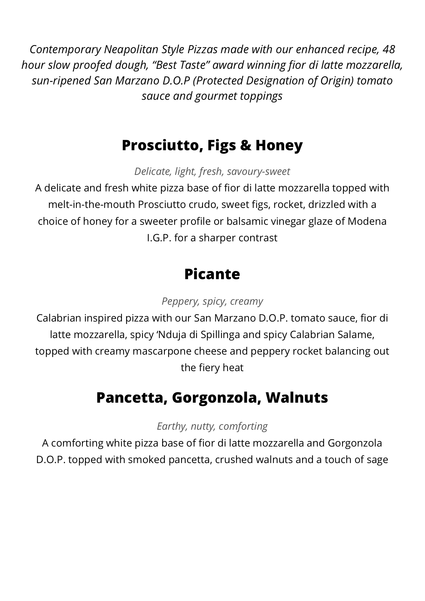 Contemporary Sample Menu